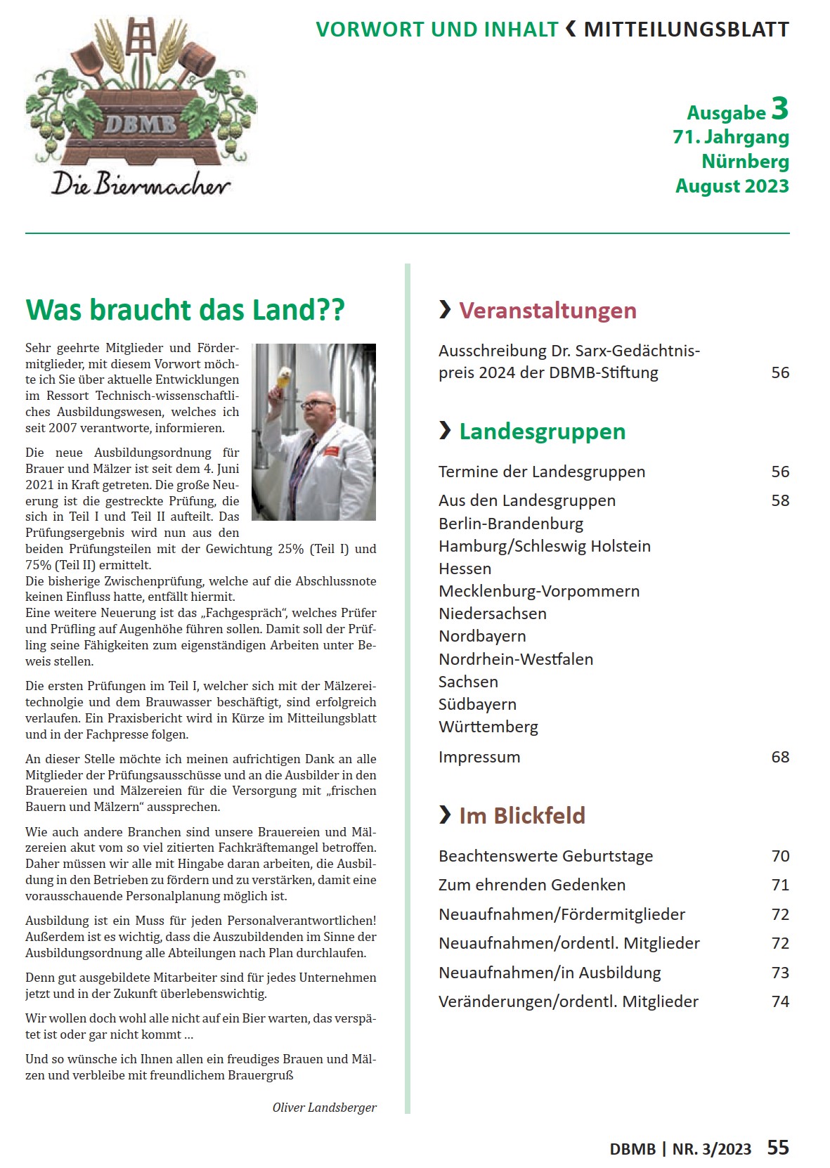 Mitteilungsblatt 3/2023 | DBMB