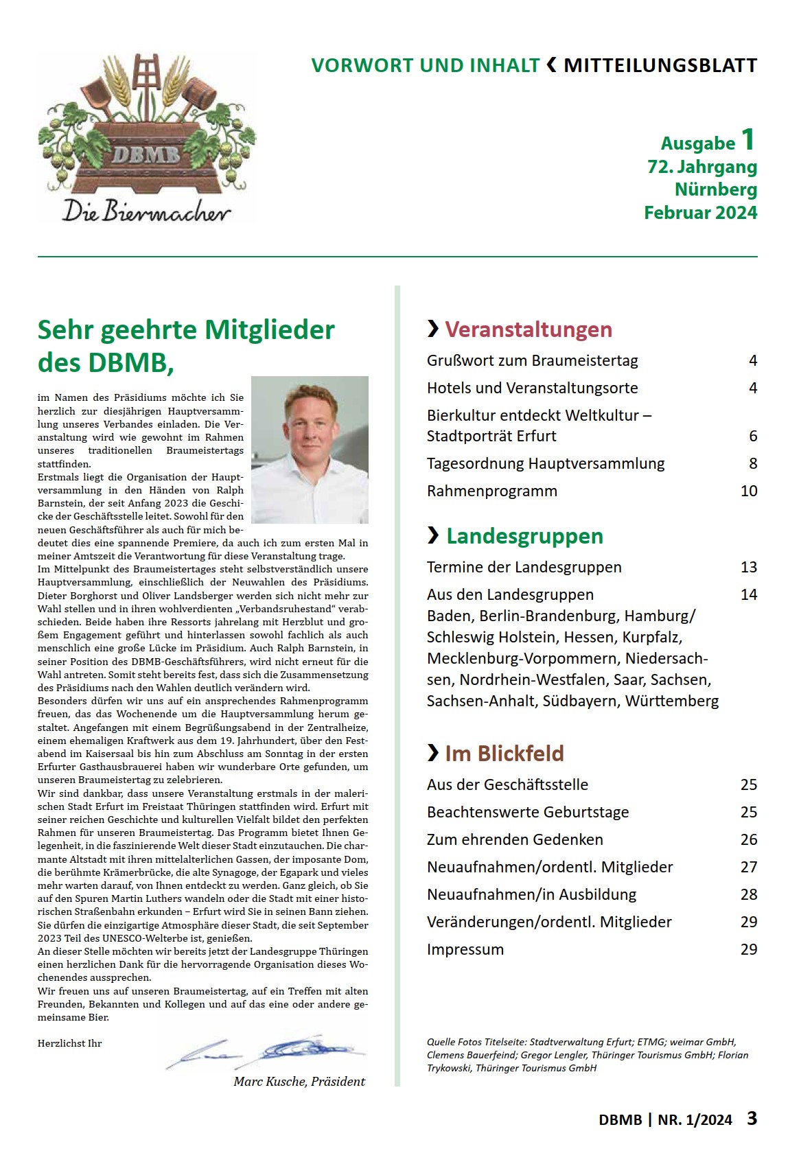 Mitteilungsblatt 1/24 | DBMB